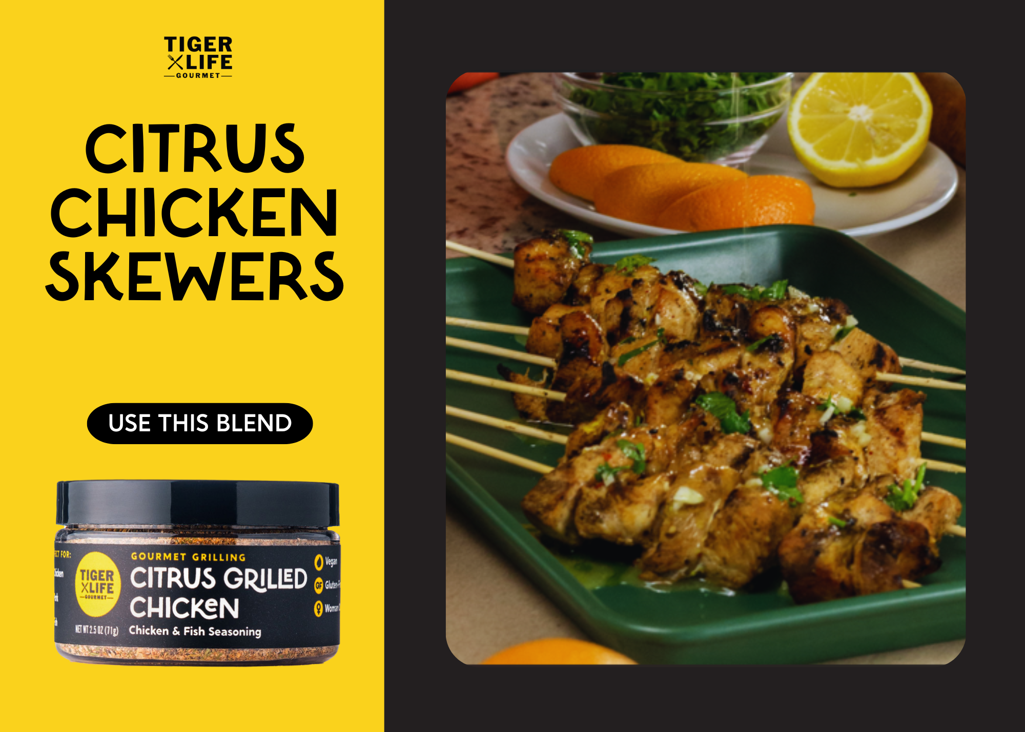 Citrus Chicken Skewers – Tiger Life Gourmet